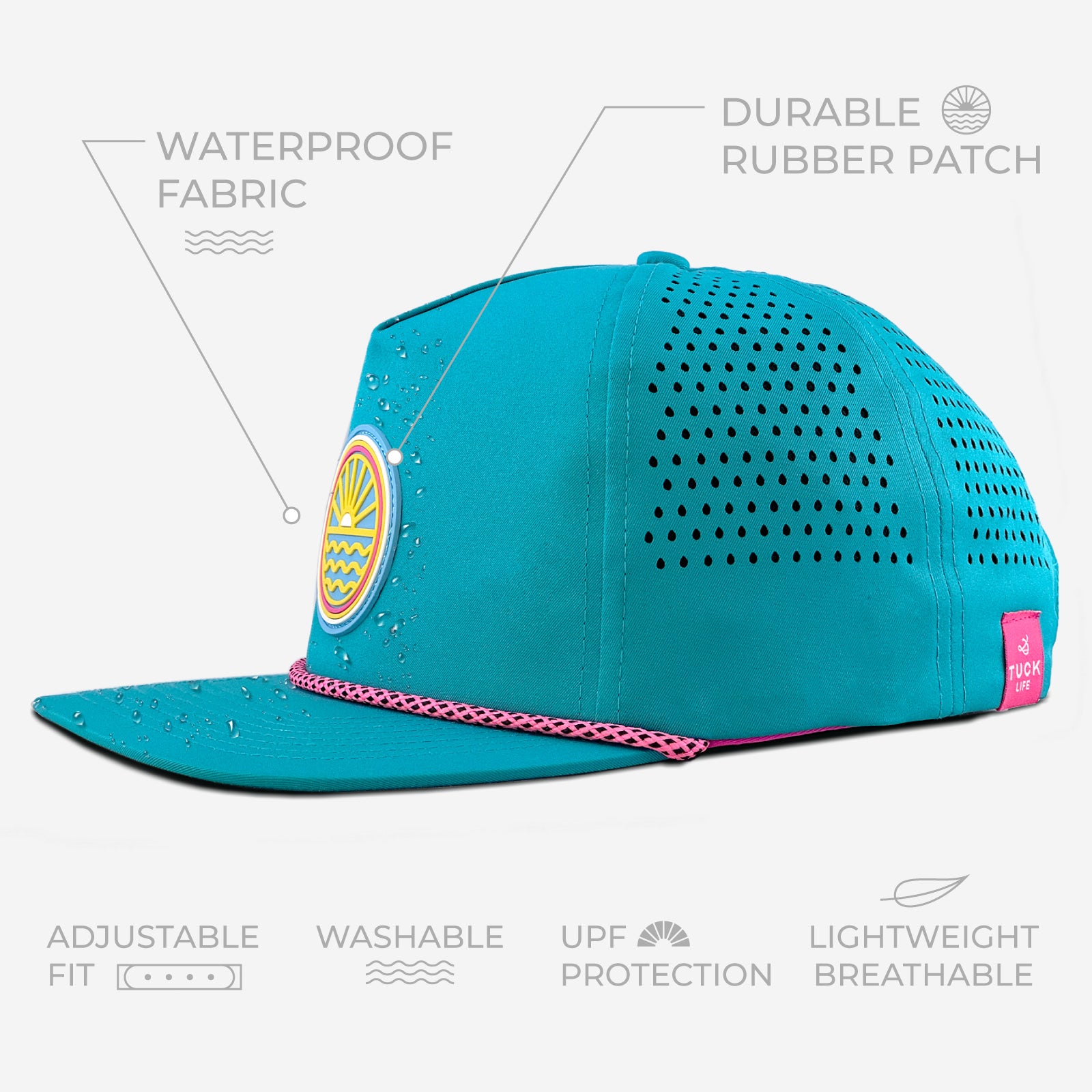 80s Sun Wave Waterproof Hat - Coral – Tuck Life