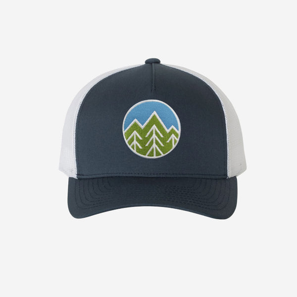 Sky Trees Trucker Hat - Navy White | Tuck Life