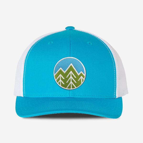Sky Trees Trucker Hat - Turquoise / White – Tuck Life