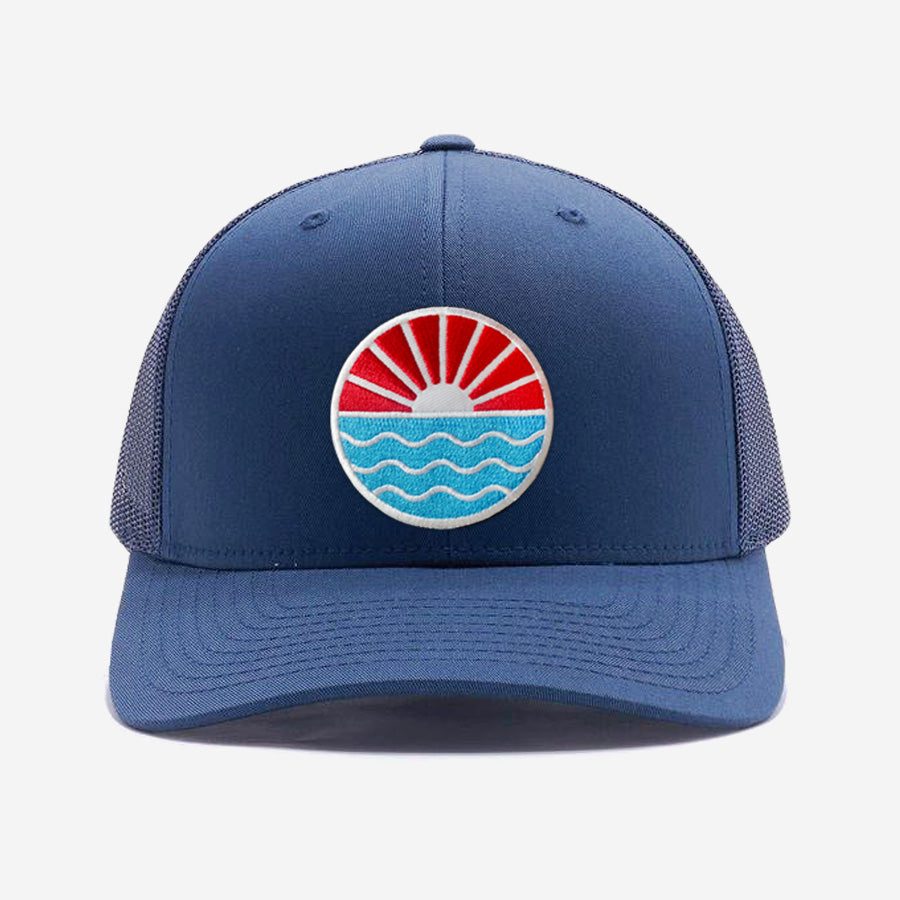 Sun Wave Trucker Hat - Navy | Tuck Life