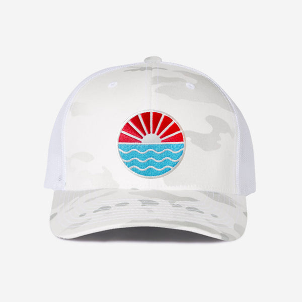 Sun Wave Trucker Hat - White Camo | Tuck Life